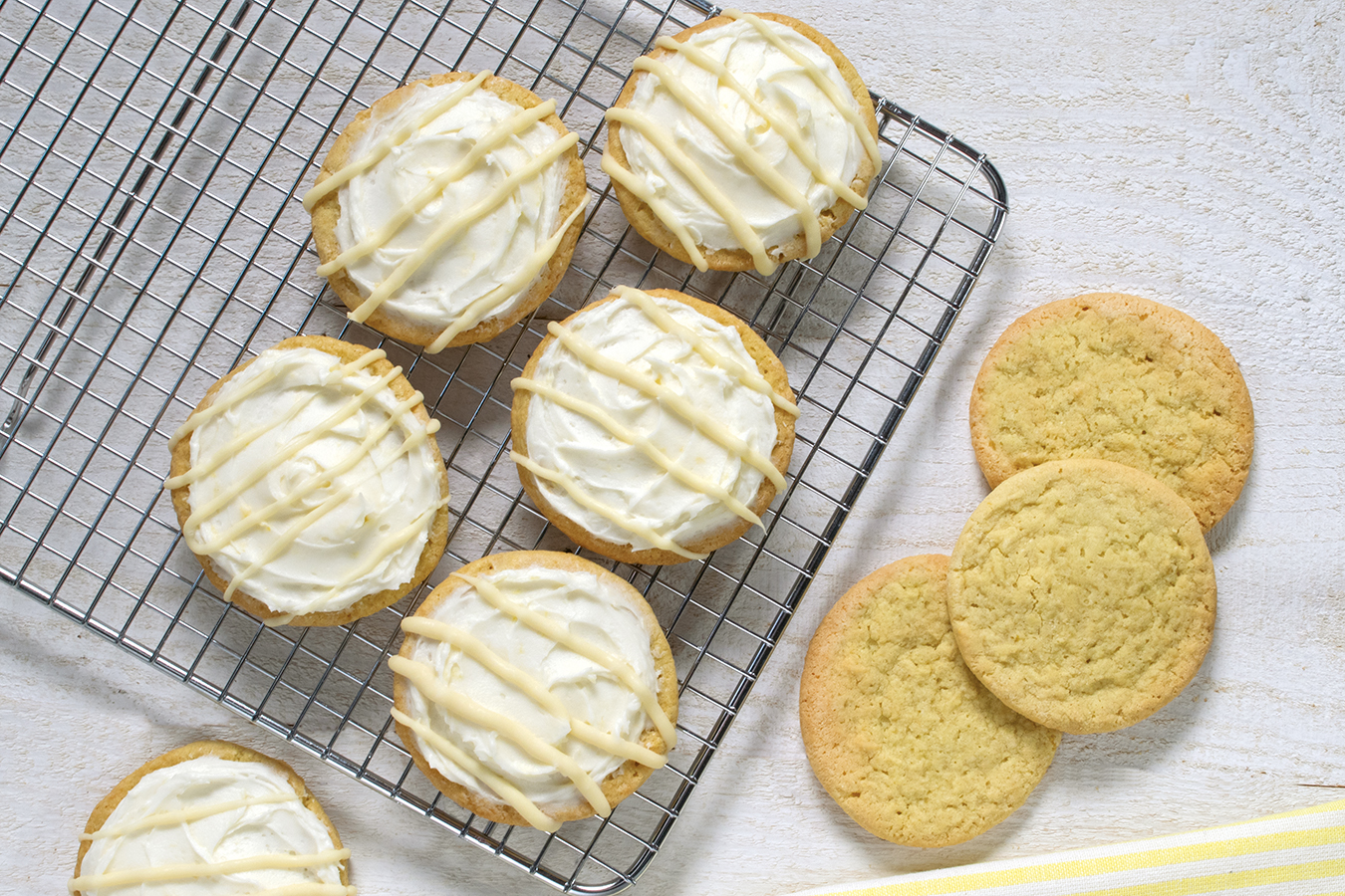 Buttercream Frosted Lemon Burst Cookies with White Chocolate Drizzle ...